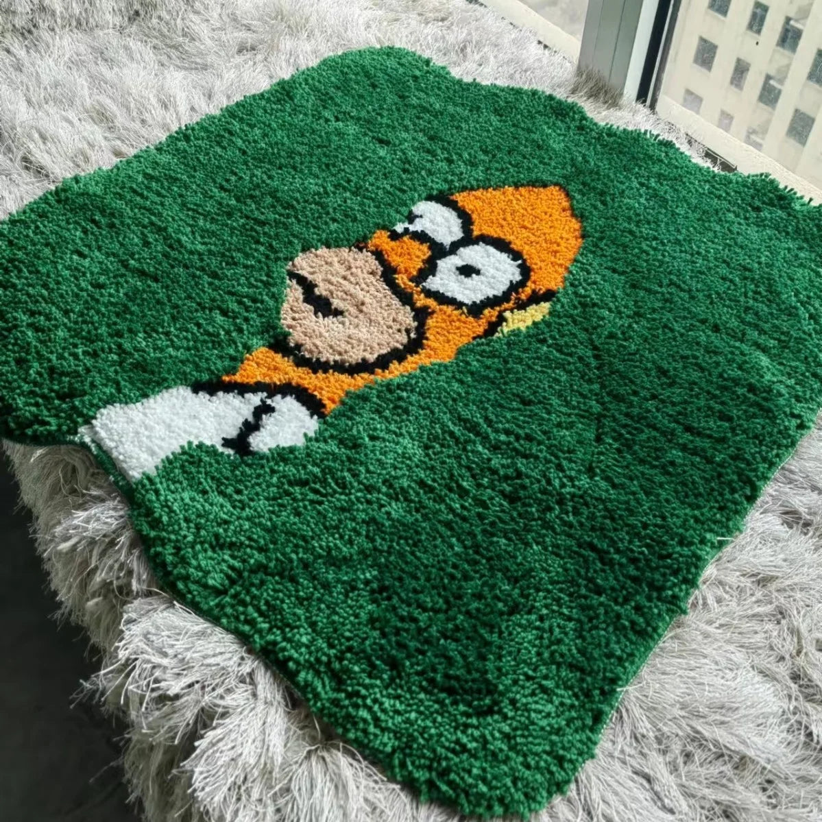 Homer Simpson Disappearing Bush Tufted Rug – White Market