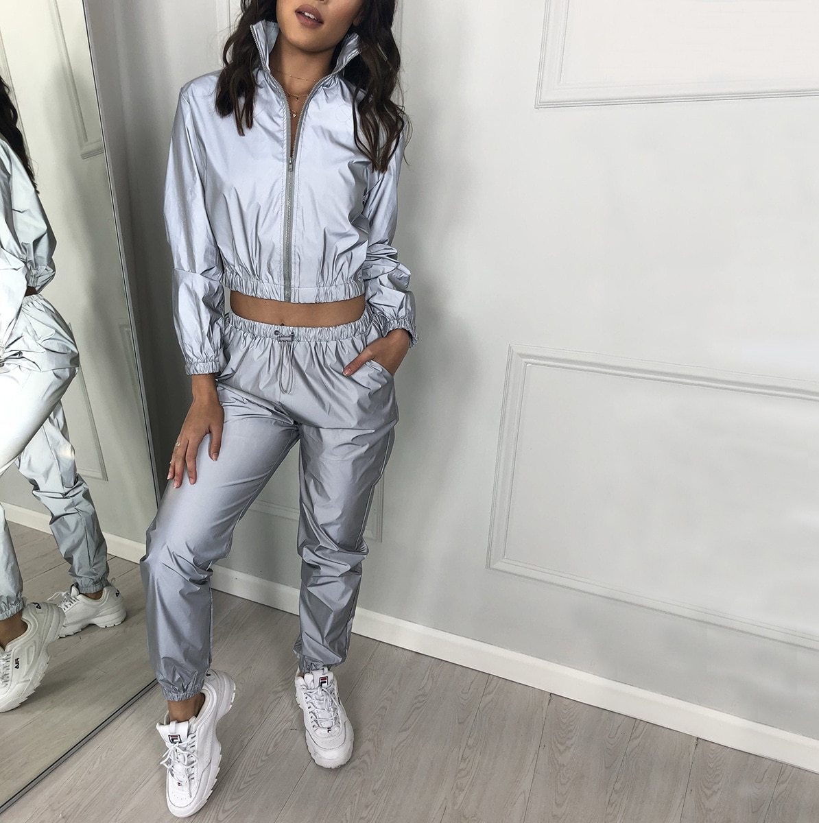 3M Reflective 2 Piece Tracksuit Set – White Market
