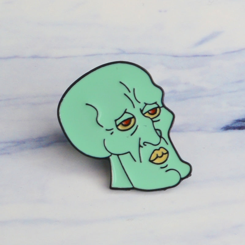 Handsome Squidward Pin – White Market