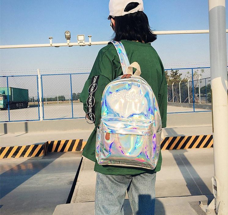Iridescent "Cry Baby" Rainbow Backpack – White Market