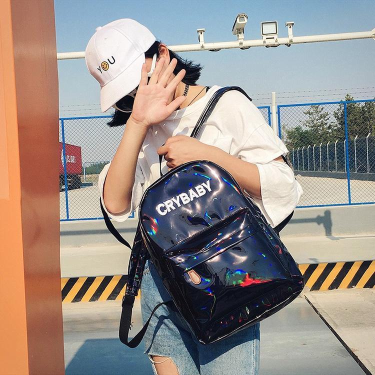 Iridescent "Cry Baby" Rainbow Backpack – White Market