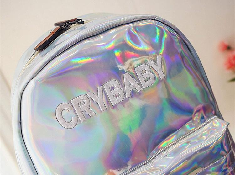 Iridescent "Cry Baby" Rainbow Backpack – White Market